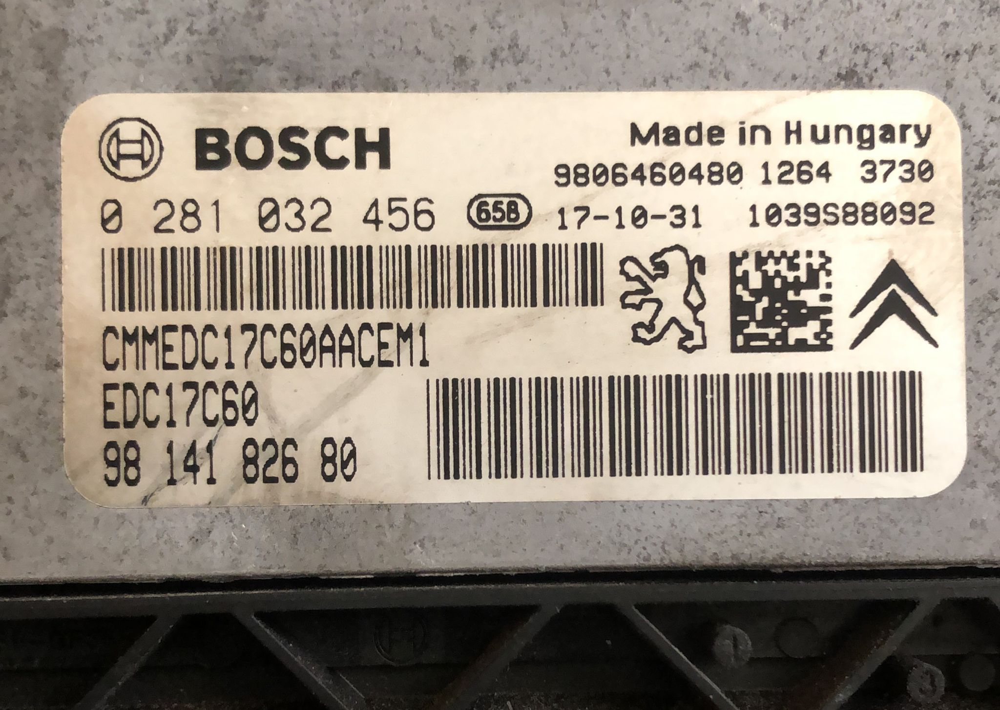 ECU PEUGEOT 208 1.6 HDI DV6FD (BHY) BOSCH 0281032456 9814182680 – EcuFacile