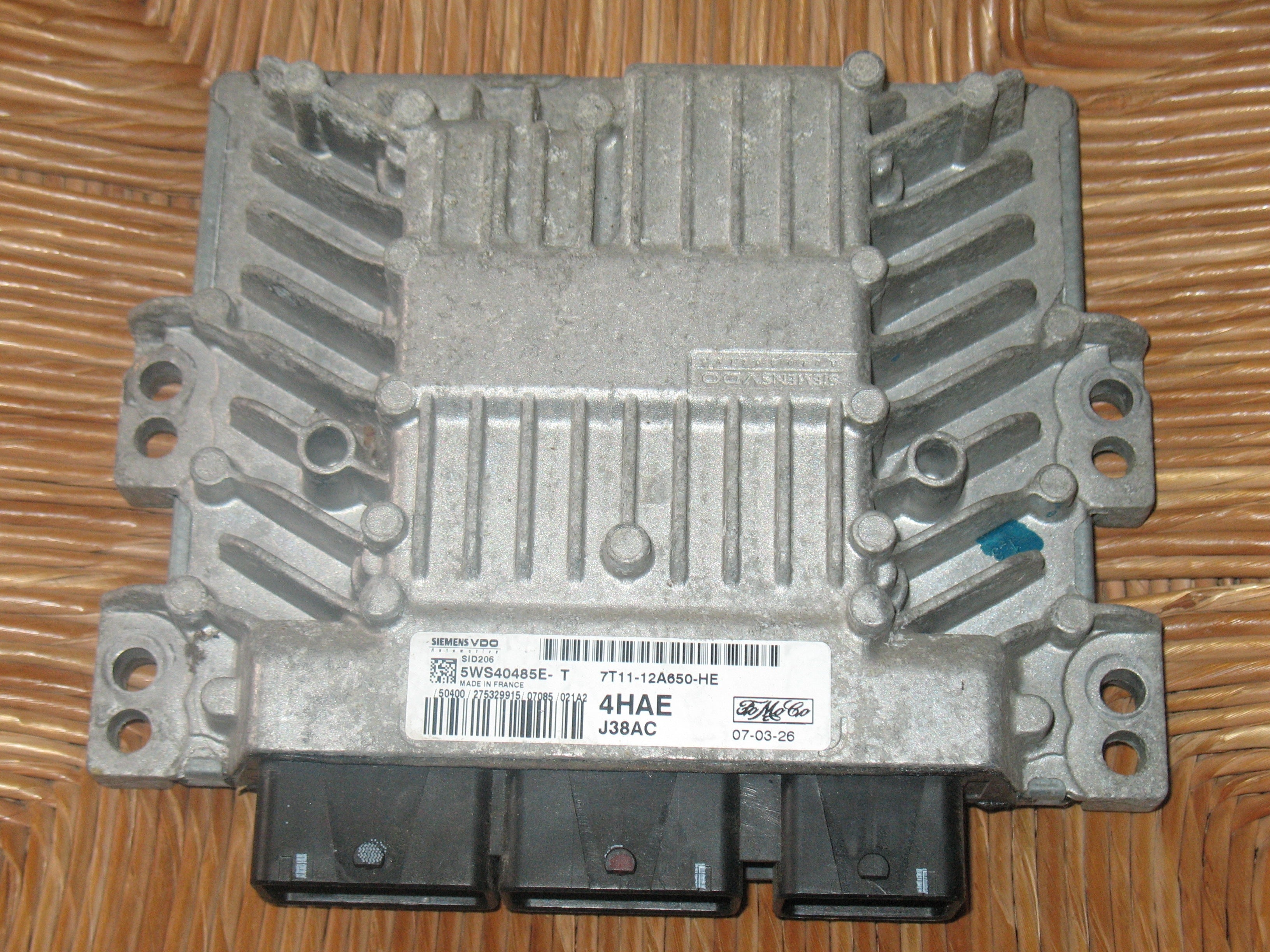ECU CENTRALINA FORD 5WS40485E-T 7T11-12A650-HE 4HAE SID206 SIEMENS ...