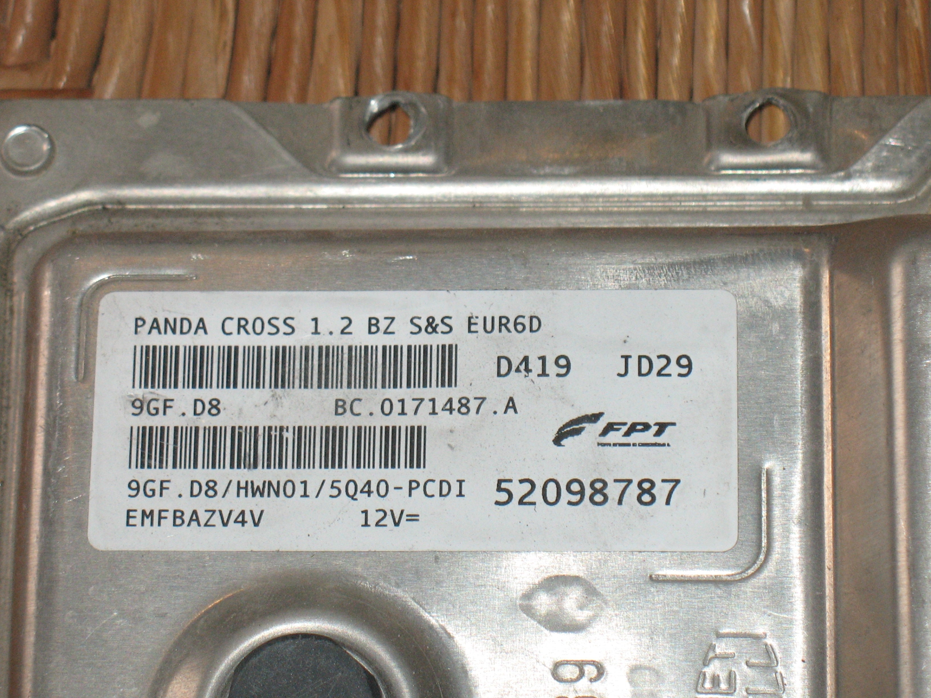 Centralina ECU Fiat Panda 312 1.2 Cross 52098787 IAW 9GF.D8 Magneti ...