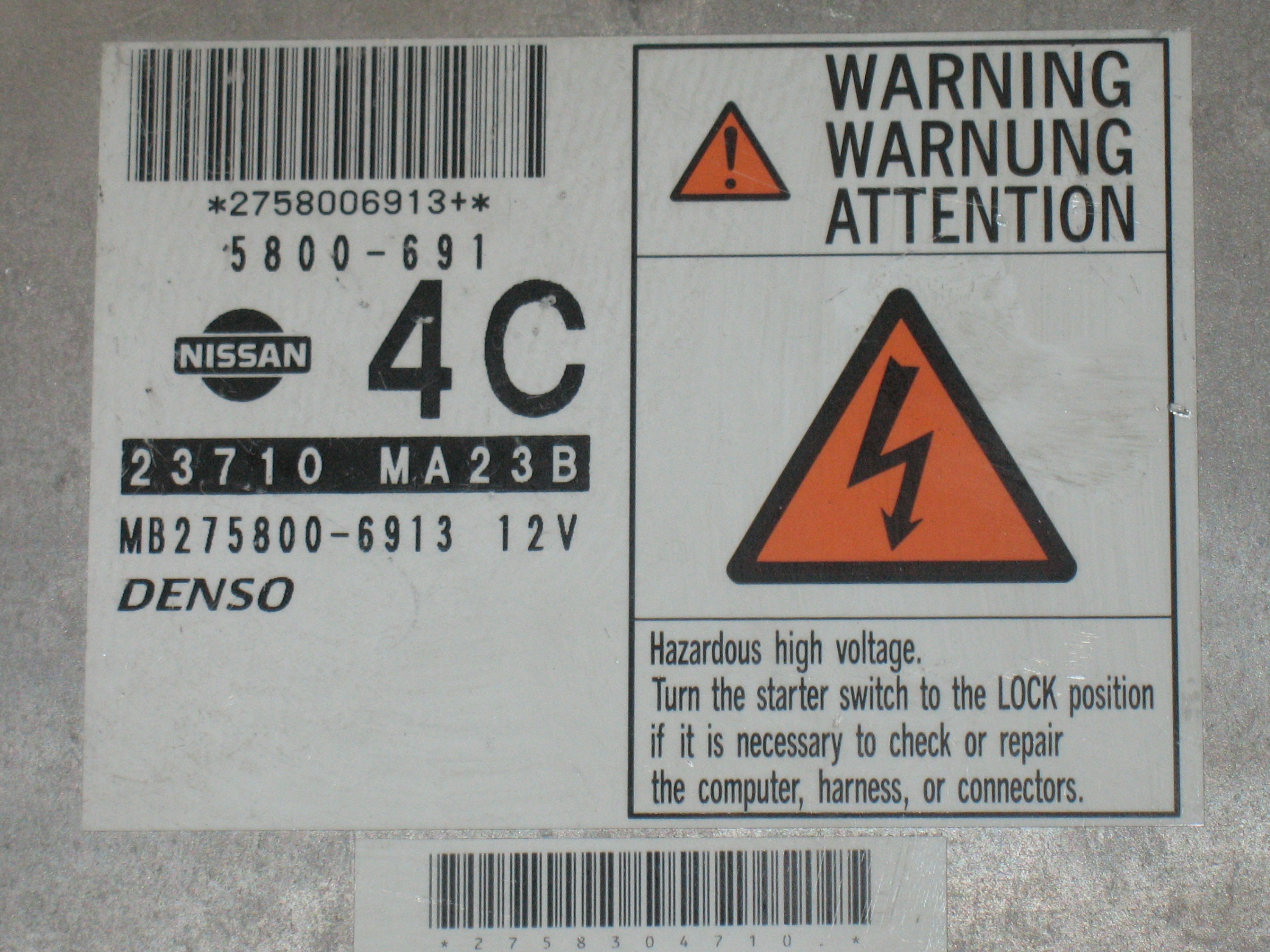 ECU NISSAN Cabstar 23710Ma23B 23710 Ma23B Mb275800-6913 Mb2758006913 5 ...
