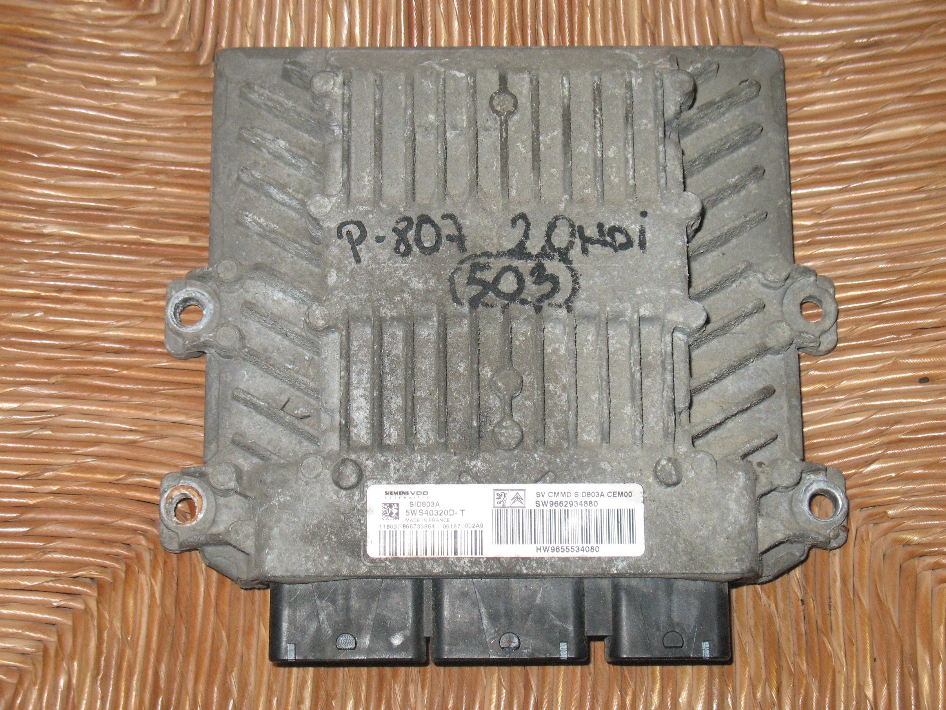 ECU CENTRALINA 5WS40320D-T SID803A 9655534080 9662934880 PSA Siemens 1 ...