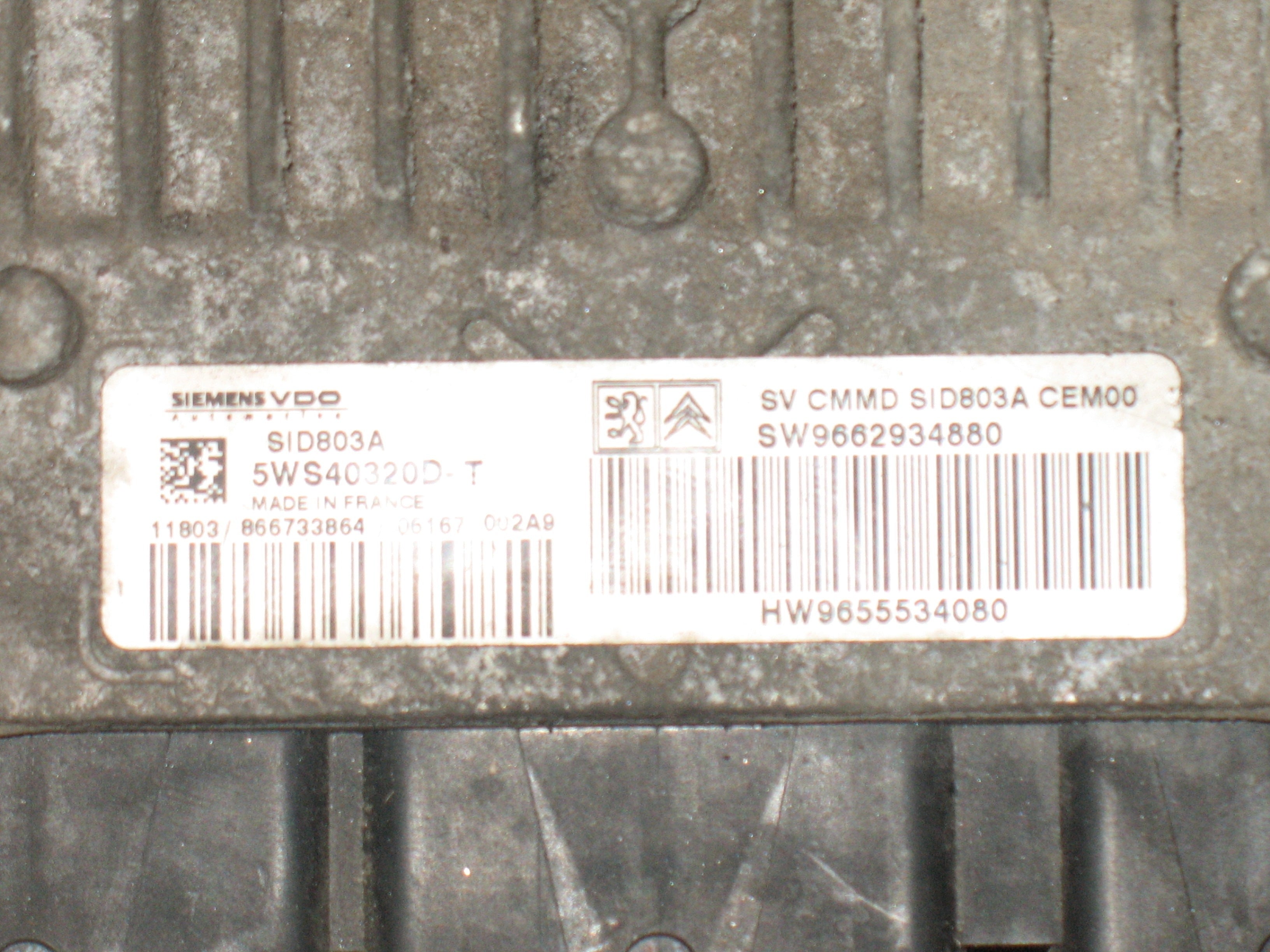 ECU CENTRALINA 5WS40320D-T SID803A 9655534080 9662934880 PSA Siemens 1 ...