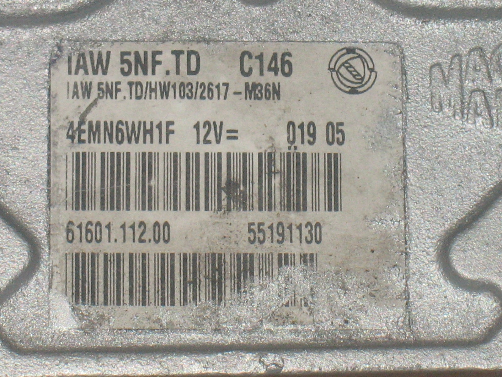 Ecu Fiat Doblo T2 TD 1.6 IAW 5NF.T2 IAW5NFT2 55182888 HW103 55191134 ...