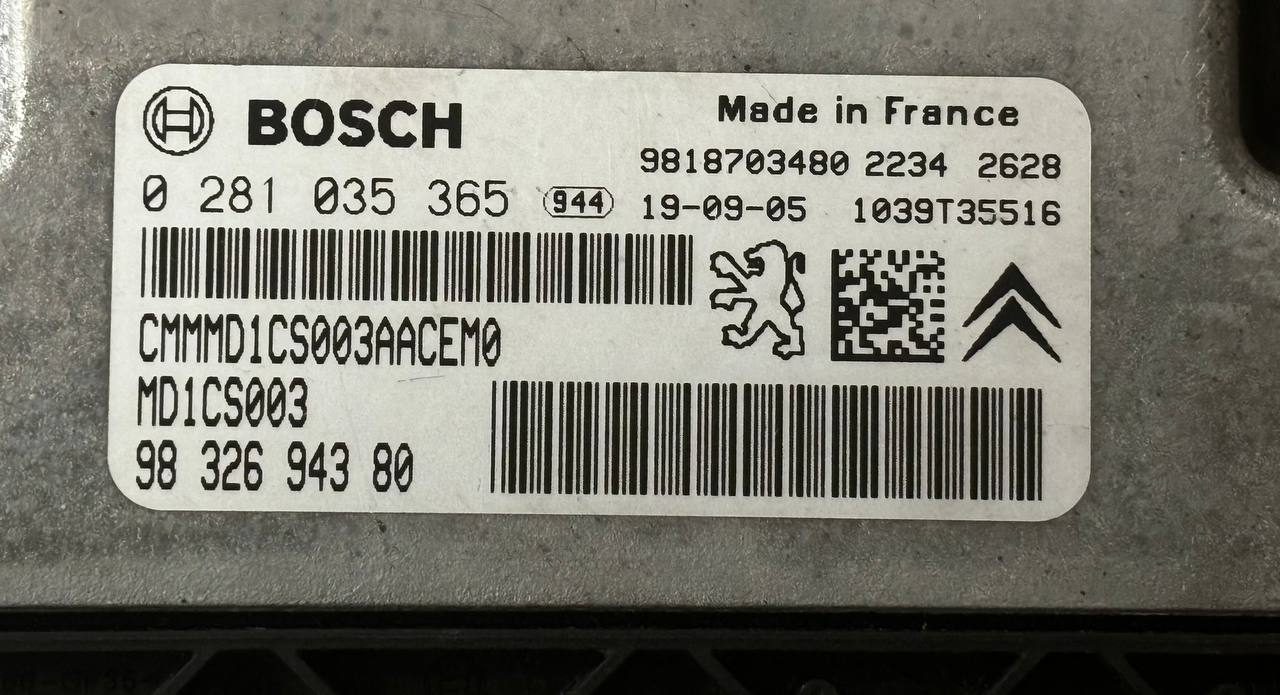 ECU BOSCH 0281035365 Peugeot 3008 5008 1.5 BlueHDI 9832694380 MD1 EDC ...