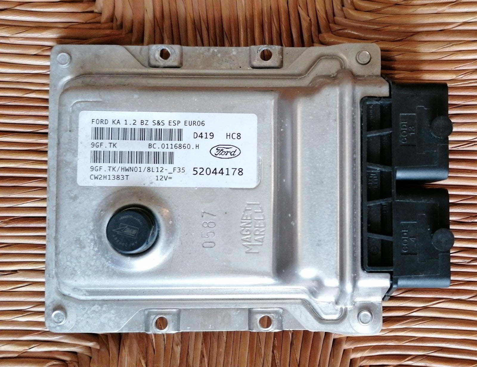 ECU FORD KA 1.2 8V 52044178 9GF.TK HWN01 ESP EUR06 D419 FJ17 – EcuFacile
