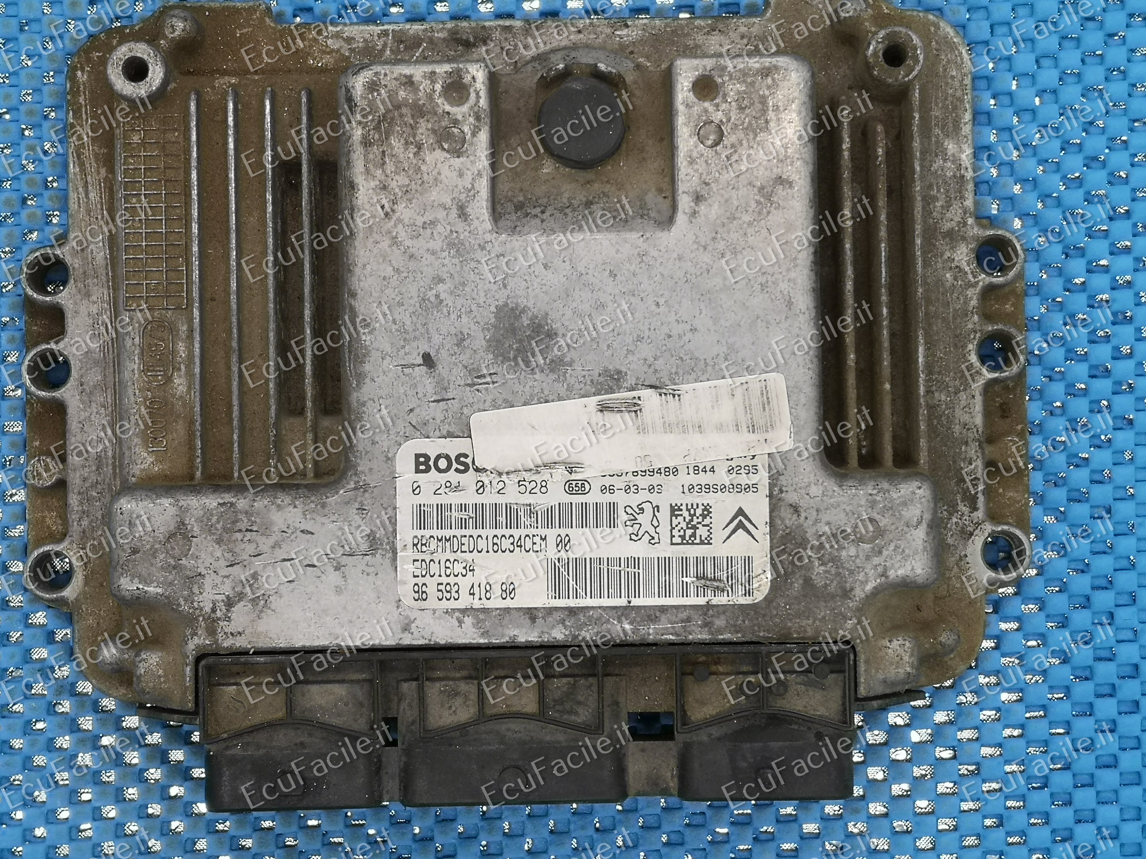 ECU PEUGEOT 206 1.4 HDI BOSCH 0281012528 9657699480 EDC 16C34-4.61 ...