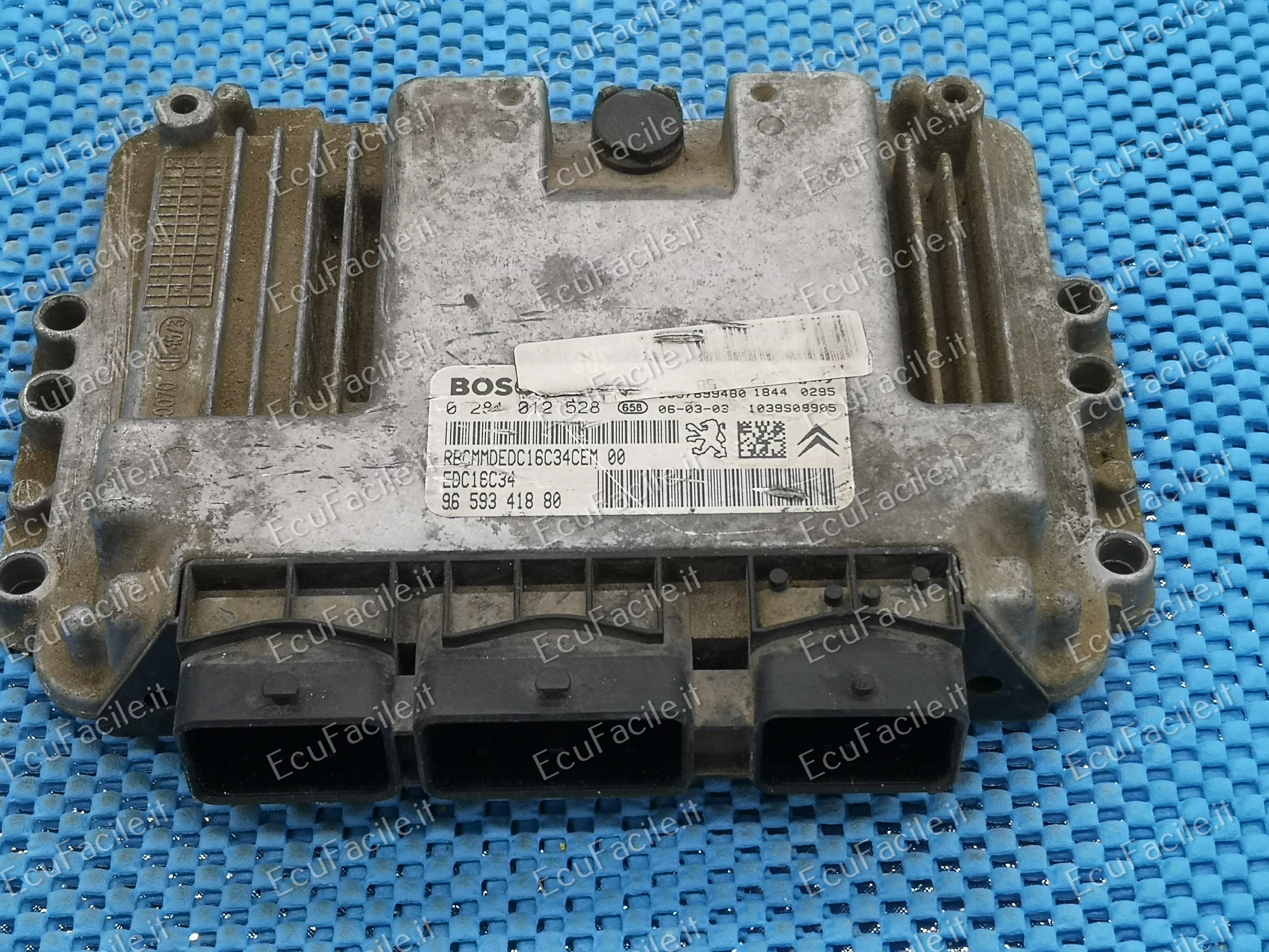 ECU PEUGEOT 206 1.4 HDI BOSCH 0281012528 9657699480 EDC 16C34-4.61 ...