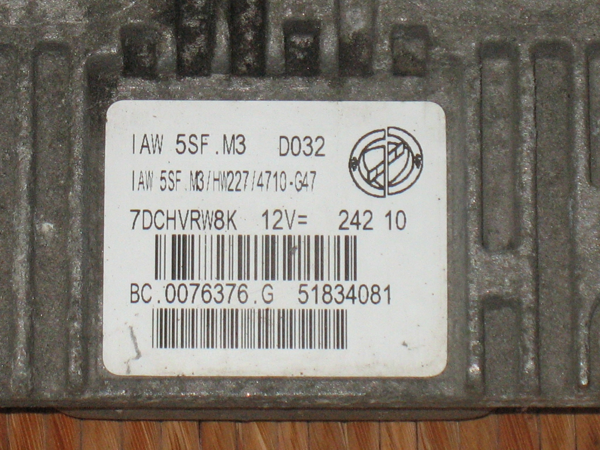 Ecu centralina fiat idea musa iaw 5sf.m3 51834081 HW227 4710-G47 ...