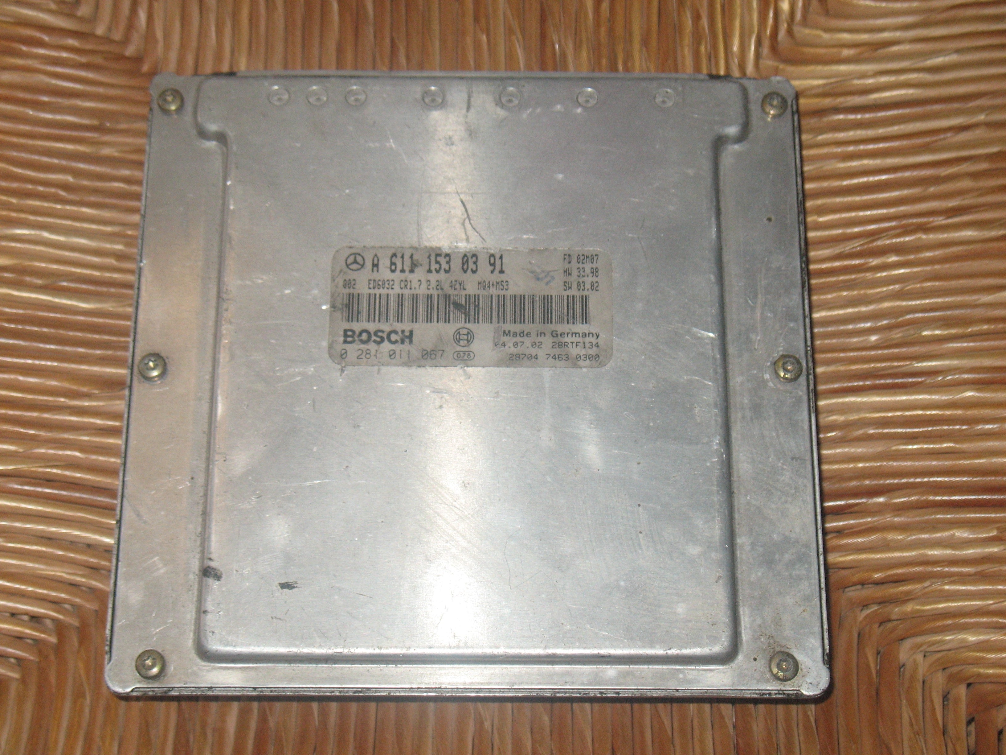 ECU Mercedes Vito A6111530391 BOSCH 0281011067 EDC15C0-5.24 – EcuFacile