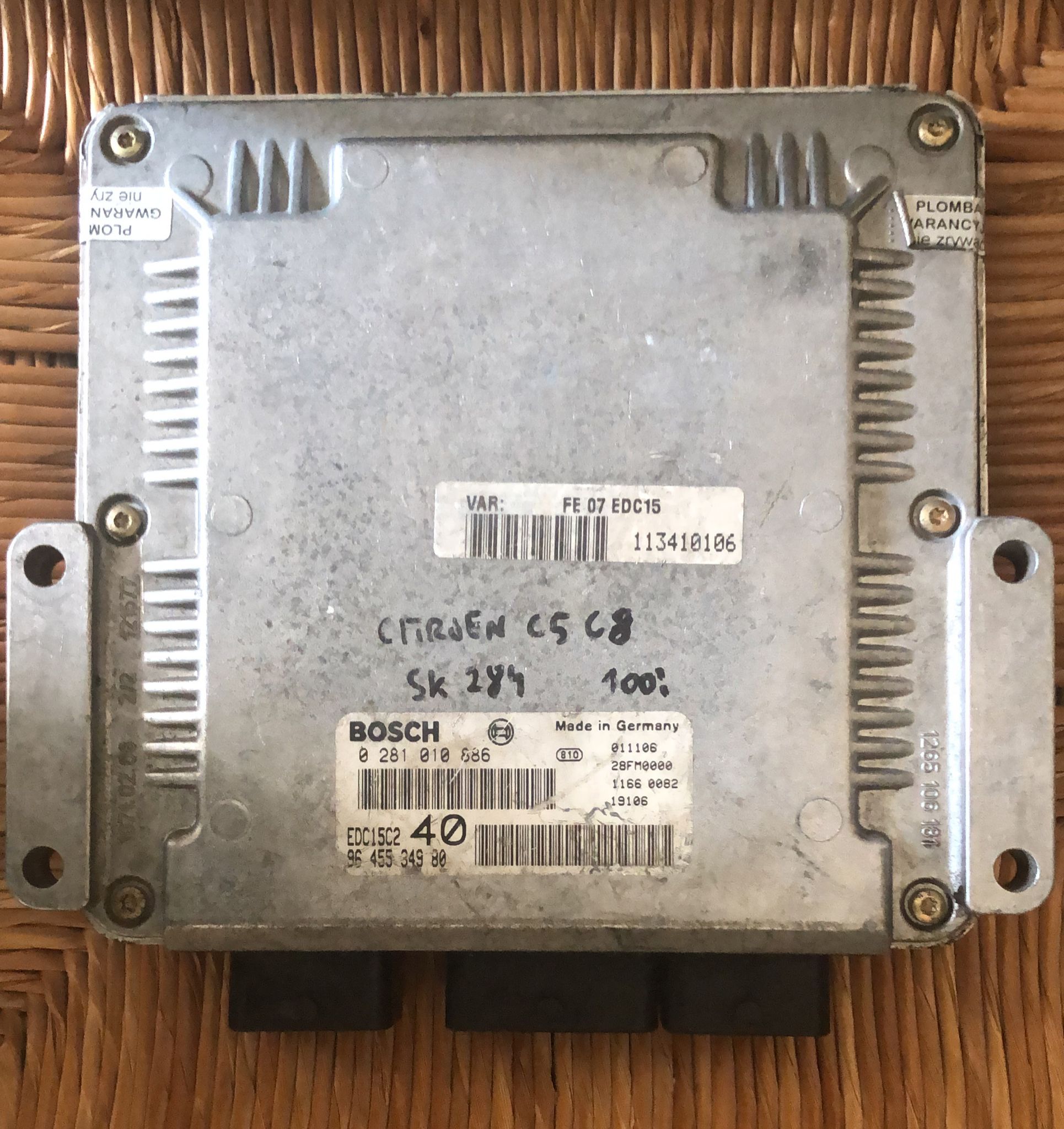 ECU CITROEN C5 2.2 HDI BOSCH 0281010886 9645534980 EDC 15C2-10.1 ...