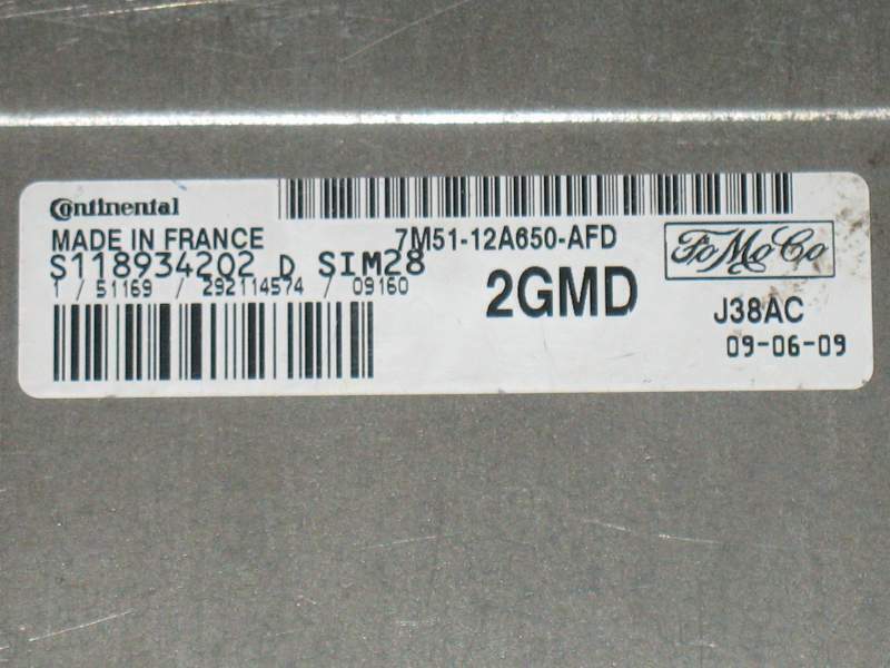 ECU FORD FOCUS 1.6 S118934202 D 7M51-12A650-AFD 2GMD SIM28 – EcuFacile