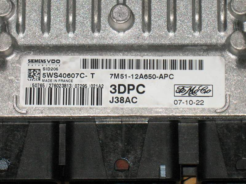 ECU FORD FOCUS SID206 5WS40607CT 7M5112A650APC 3dpc – EcuFacile