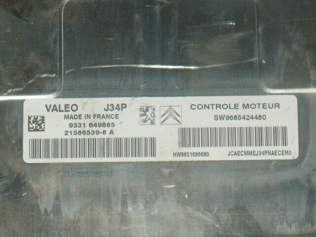 ECU 207 C3 VALEO J34P SW9665424480 HW9651696680 9664983280 – EcuFacile