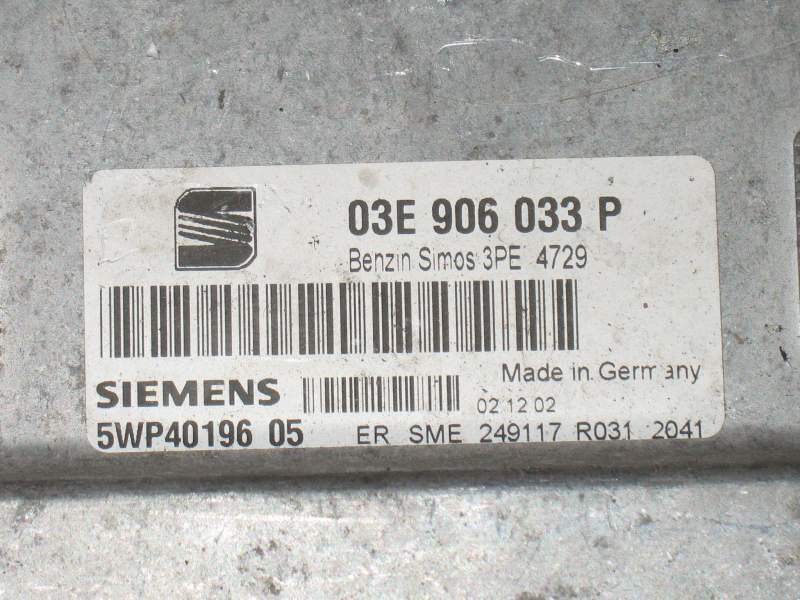 Ecu seat ibiza siemens 5wp4019605 03e906033p Simos 3PE – EcuFacile