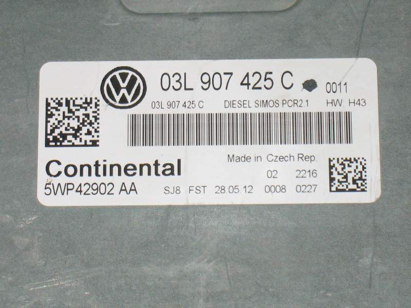Ecu volkswagen passat 1.6 tdi continental 5wp42902aa 03L907425C PCR2.1 ...