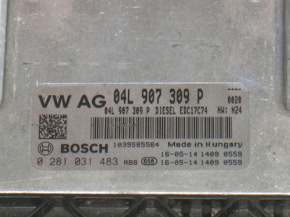 ECU VW TOURAN TIGUAN SKODA 0281031483 04L907309P EDC17C74 HW:H24 ...